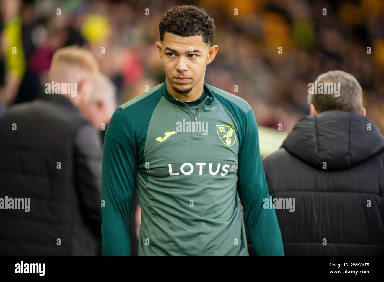 Norwich City Sam McCallum is seen before the FA Cup Third Round match ...
