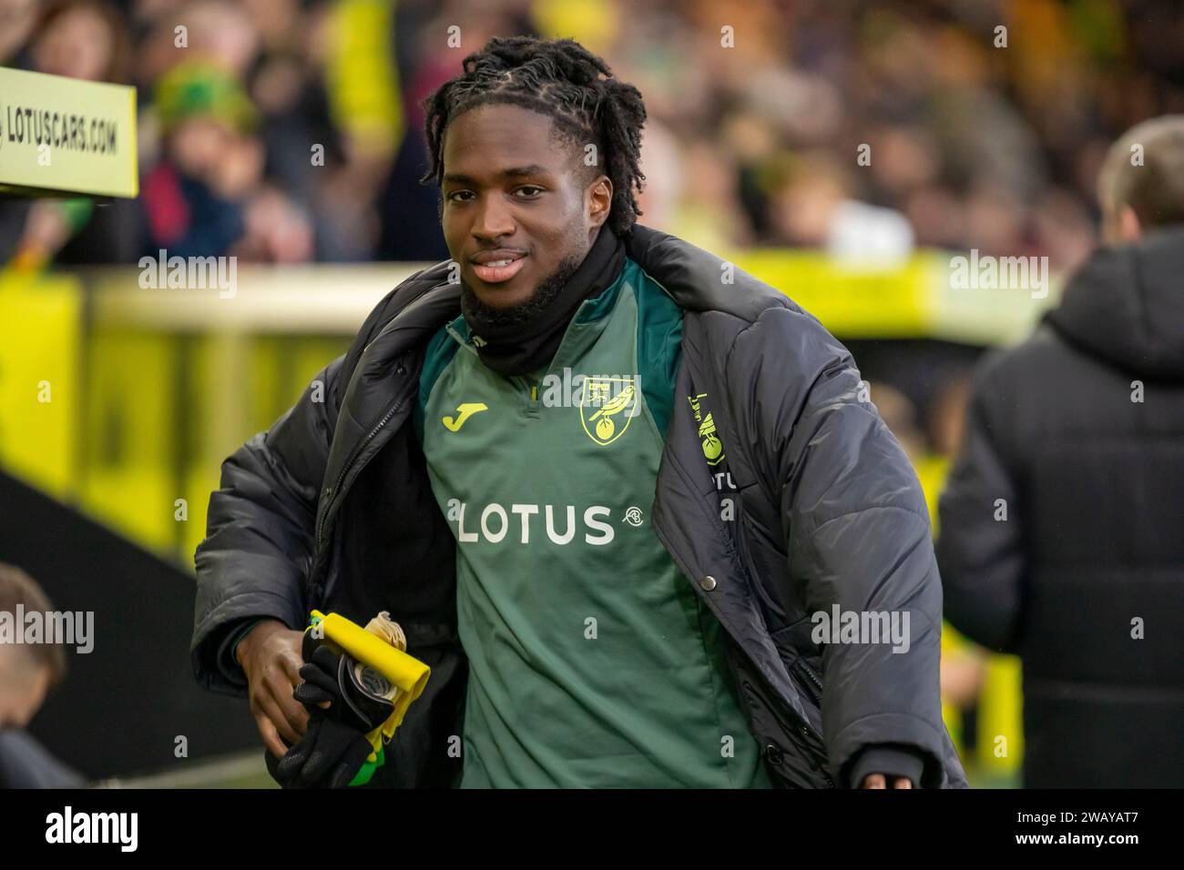 Norwich City Jonathan Rowe is seen before the FA Cup Third Round match ...