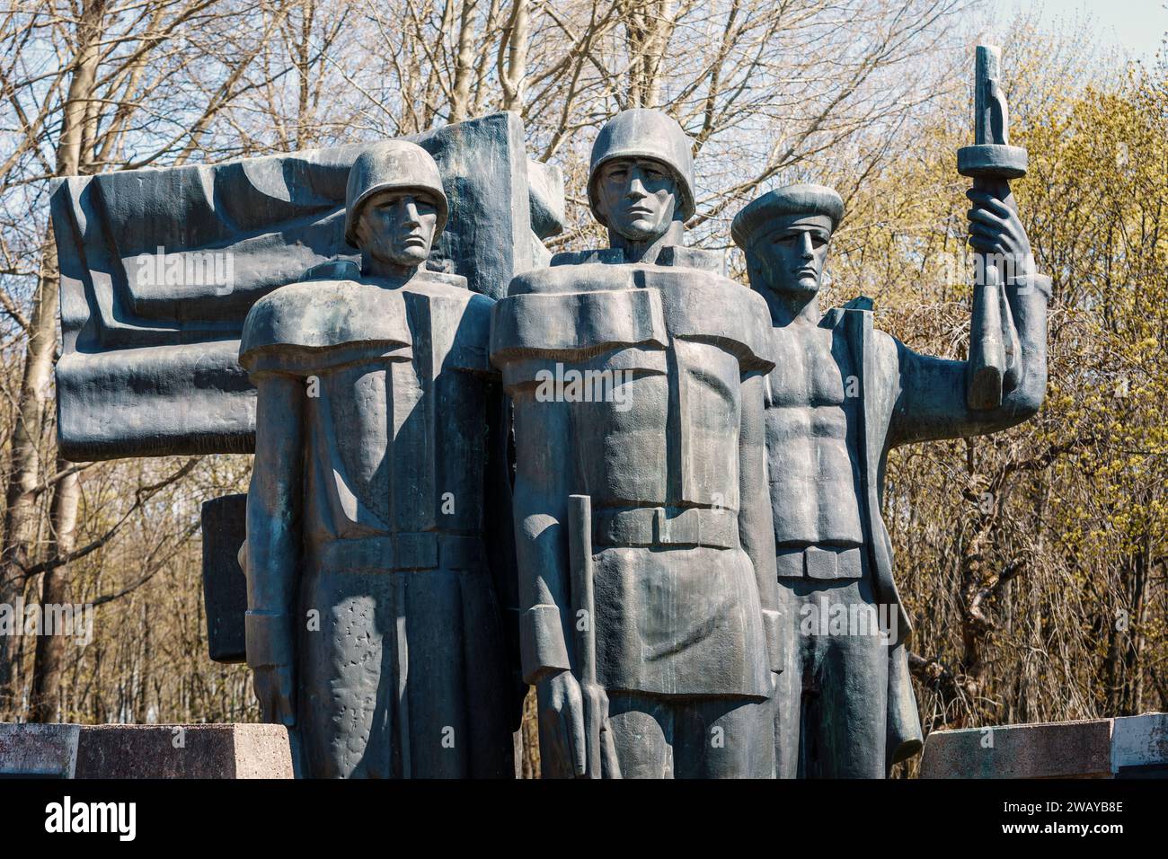 Klaipeda, Lithuania - Apr 28, 2022: Sculpture of Soviet soldiers in The ...