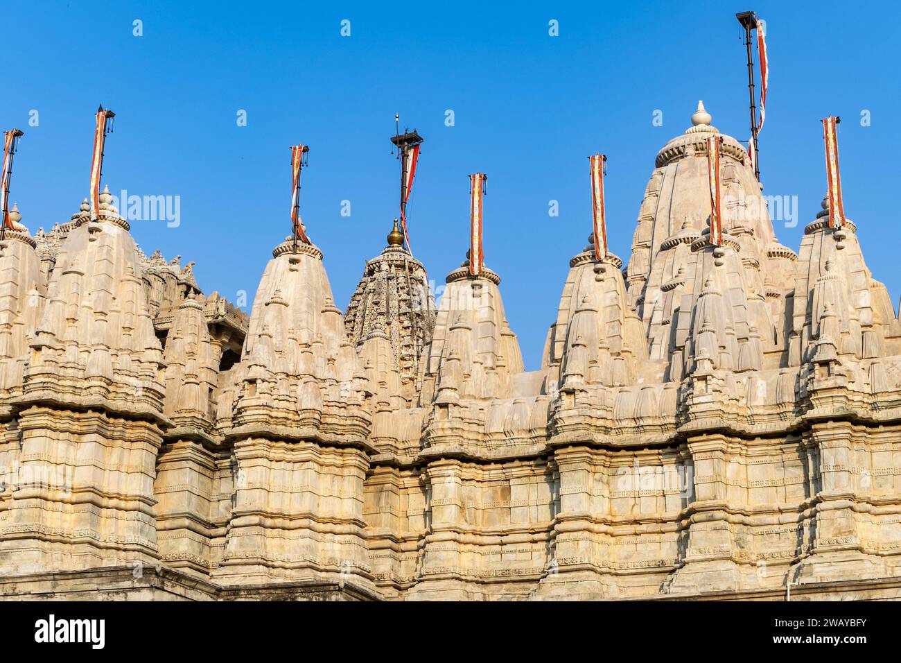 ancient unique temple architecture with bright blue sky at day from ...