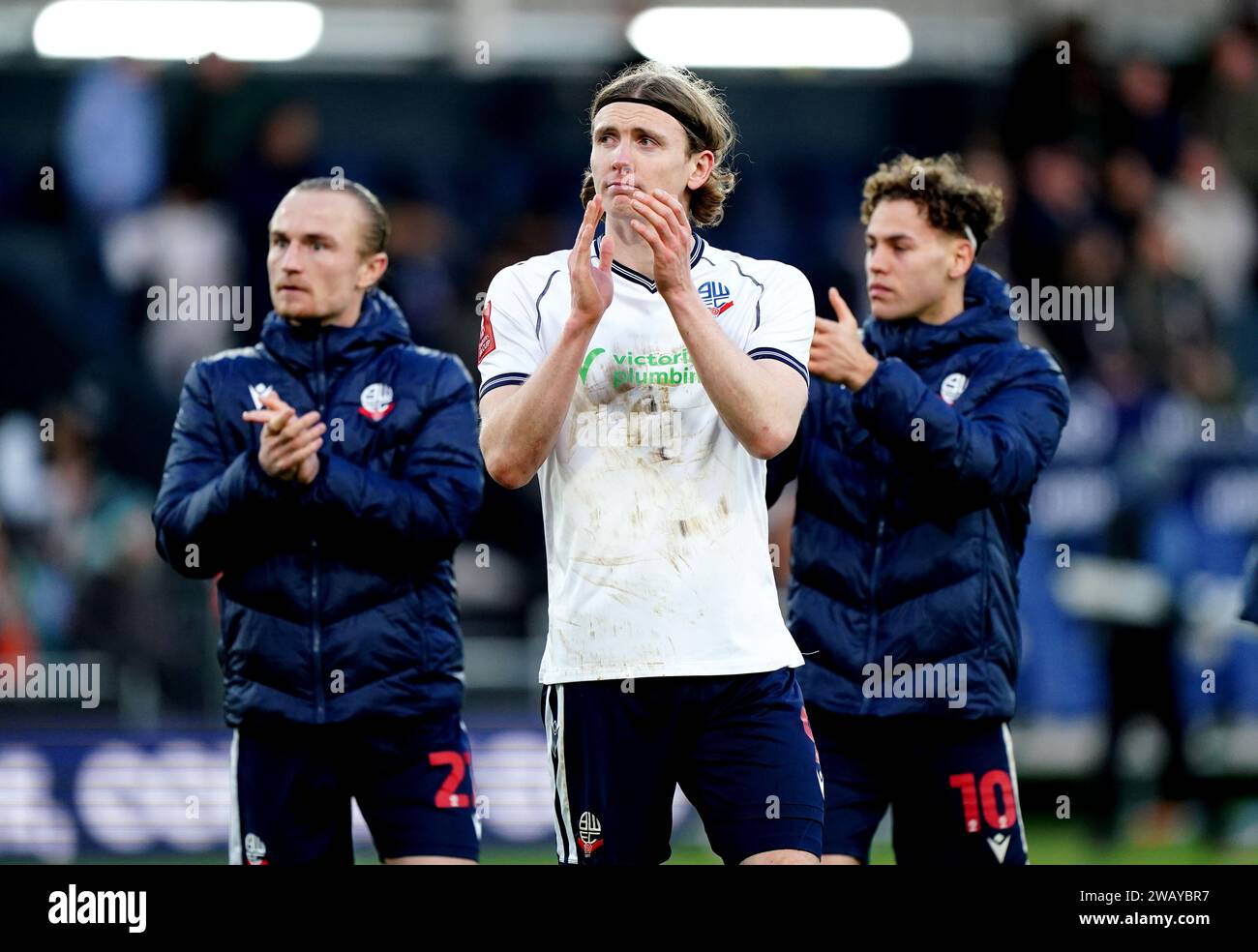Bolton Wanderers' Jon Dadi Bodvarsson applauds the fans at the end of ...