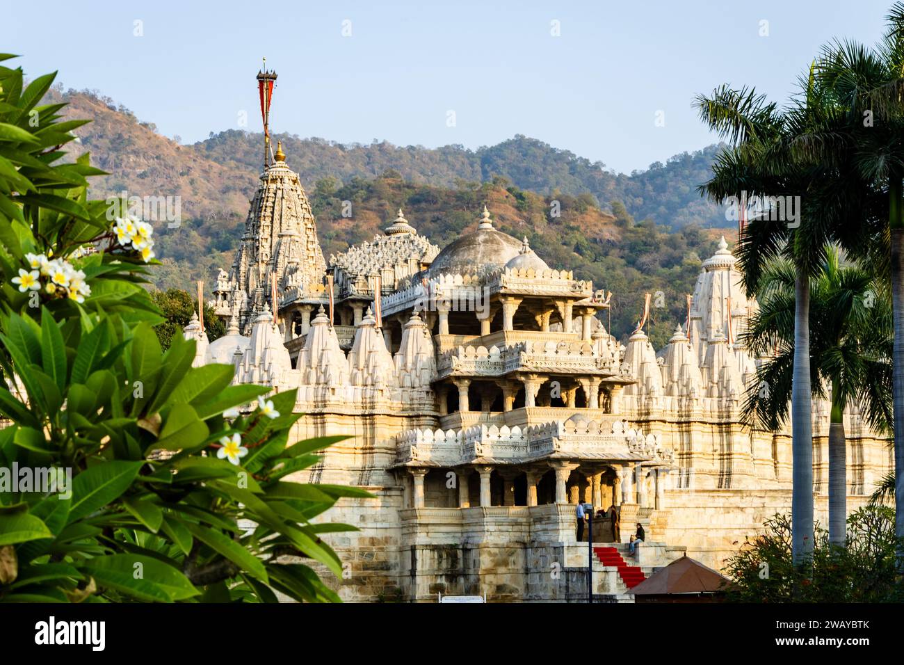 ancient unique temple architecture with bright blue sky at day from ...