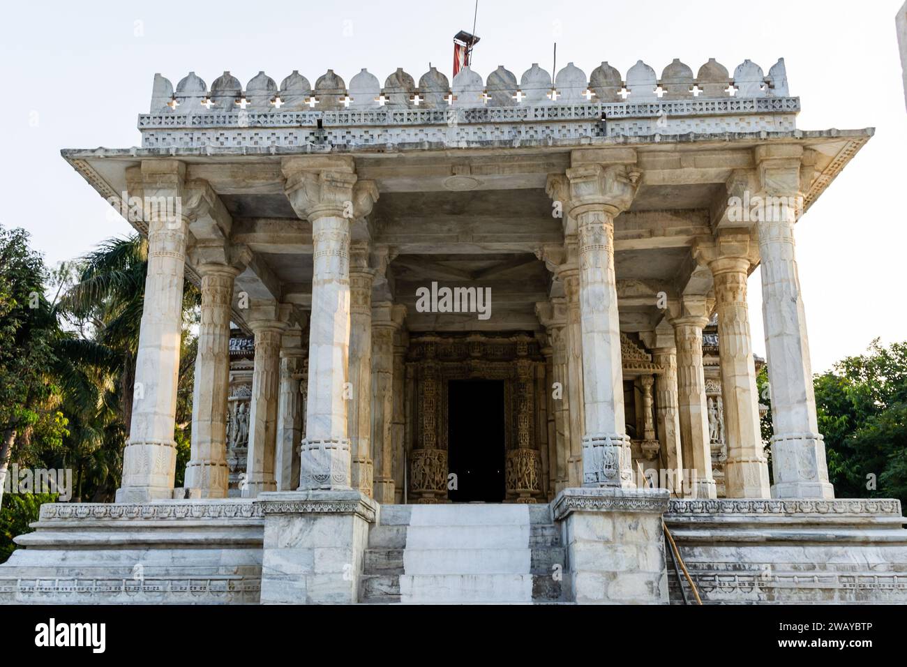 ancient unique temple architecture with bright blue sky at day from ...
