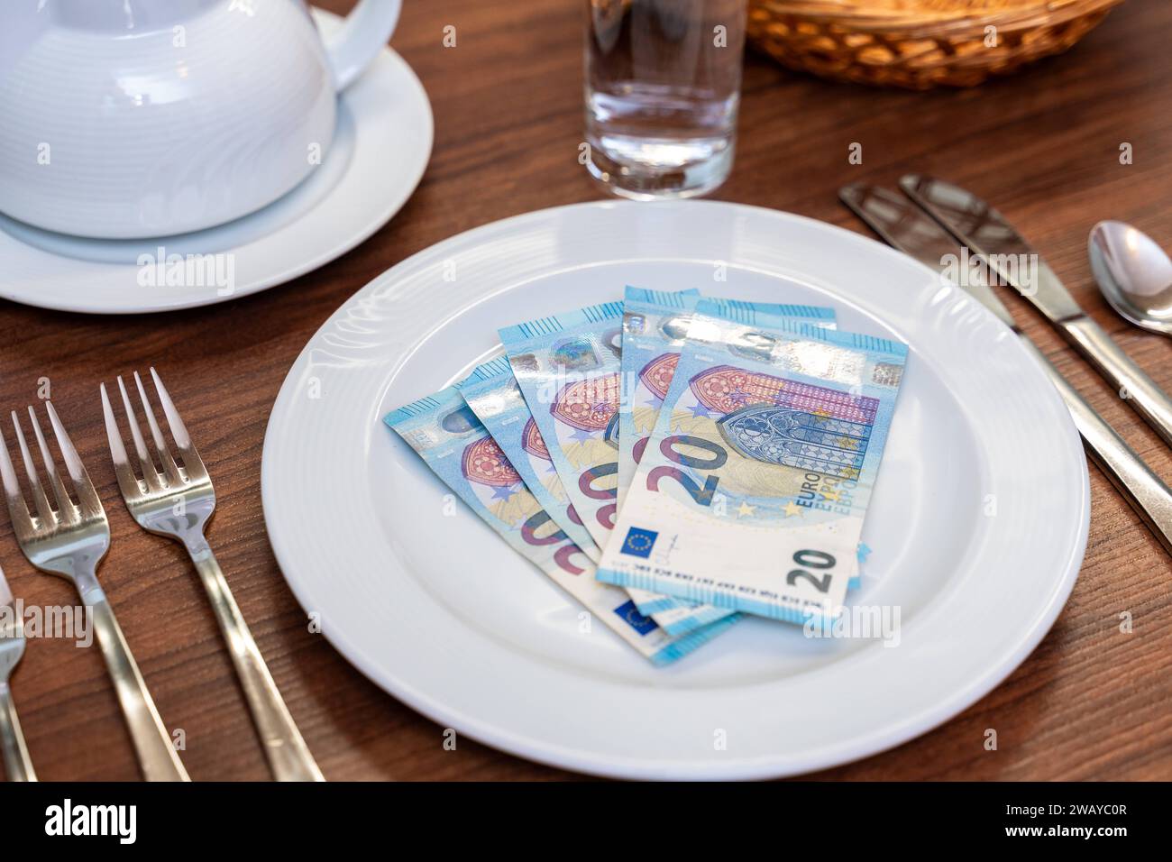 Bavaria, Germany - January 6, 2024: Cost of food and gastronomy concept ...