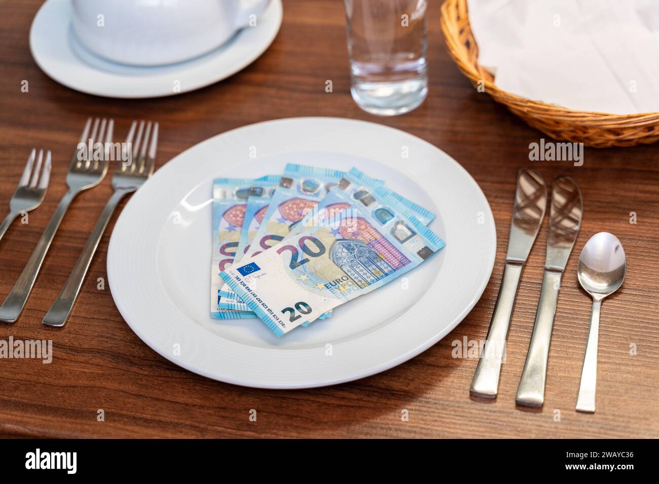 Bavaria, Germany - January 6, 2024: Cost of food and gastronomy concept ...