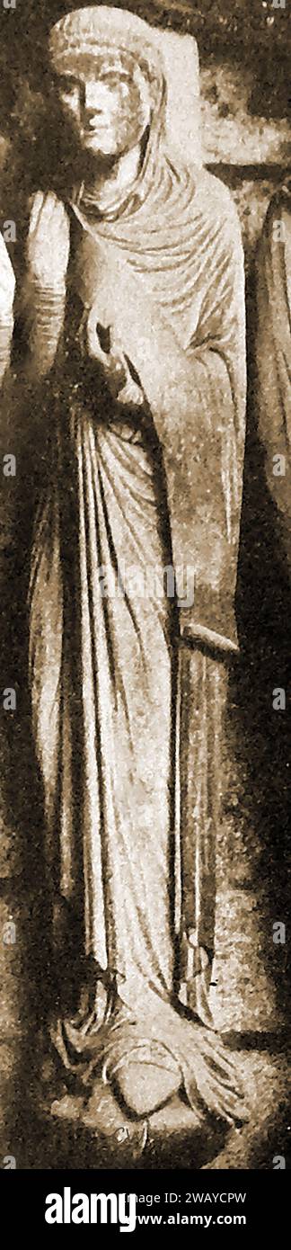 Chartres Cathedral, France in 1947 - statue of Judith. - Cathédrale de ...