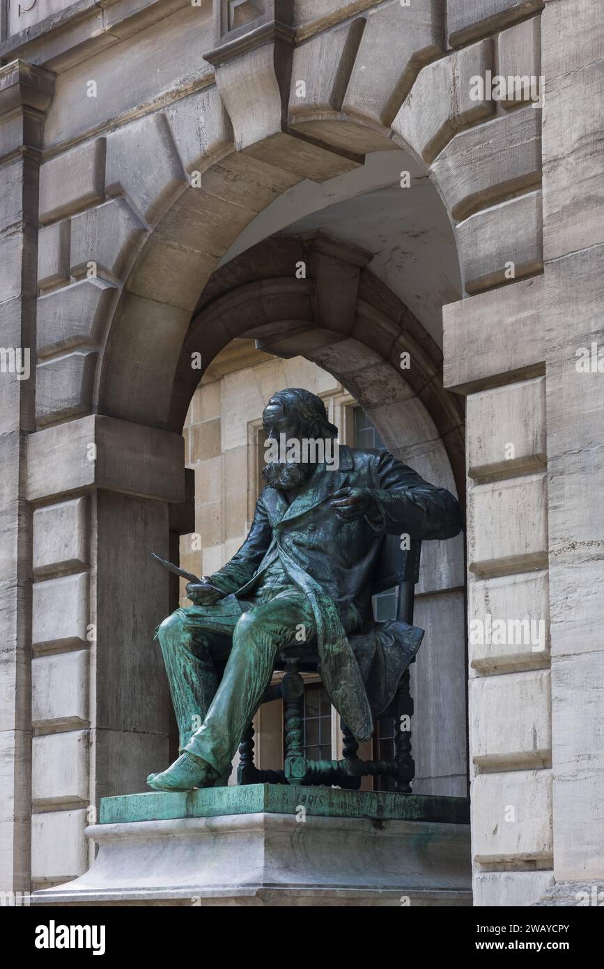 Bronze statue of Hendrik Conscience the most famous writer of Flanders ...