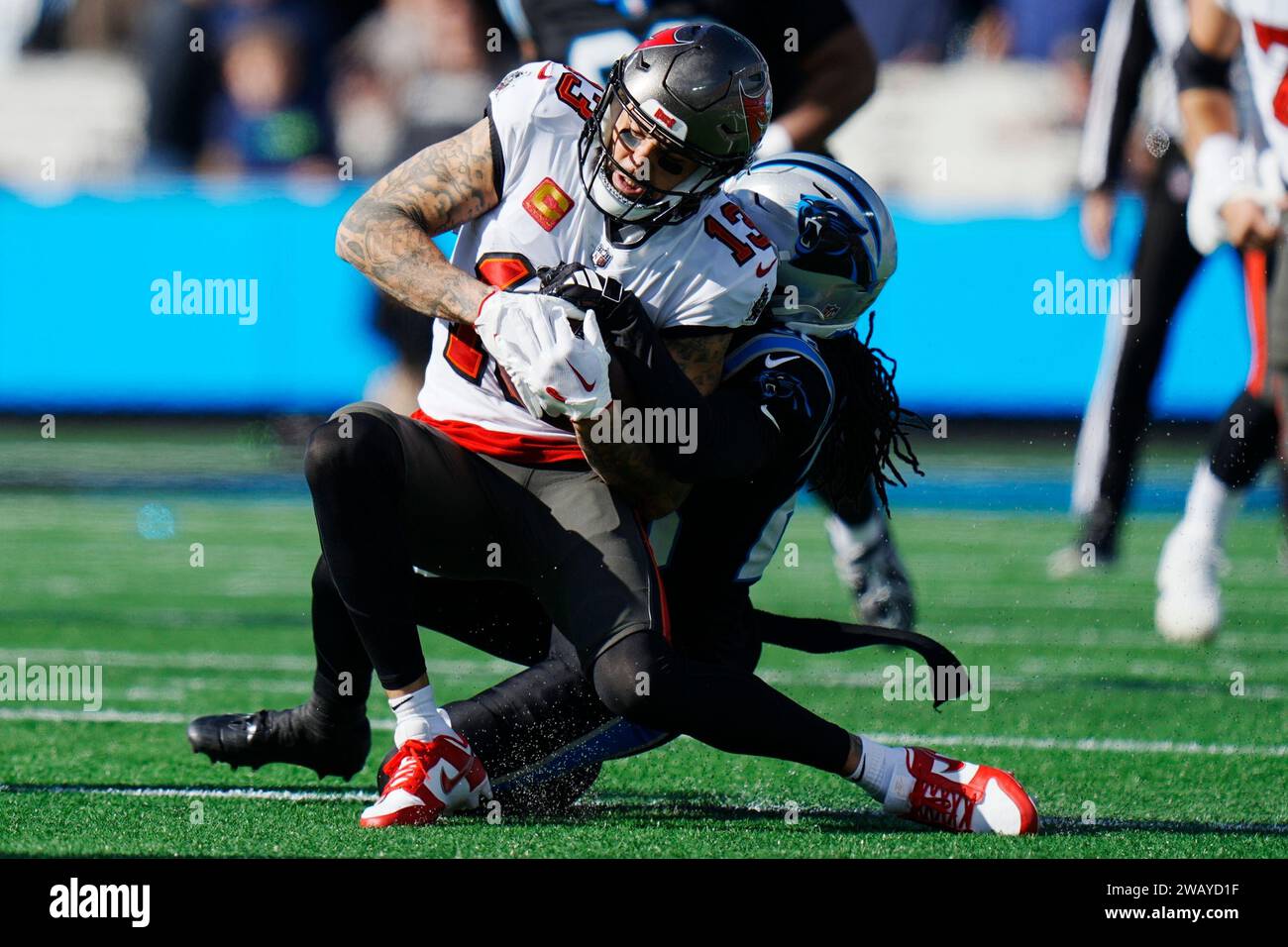 Carolina Panthers cornerback Donte Jackson (26) tackles Tampa Bay ...