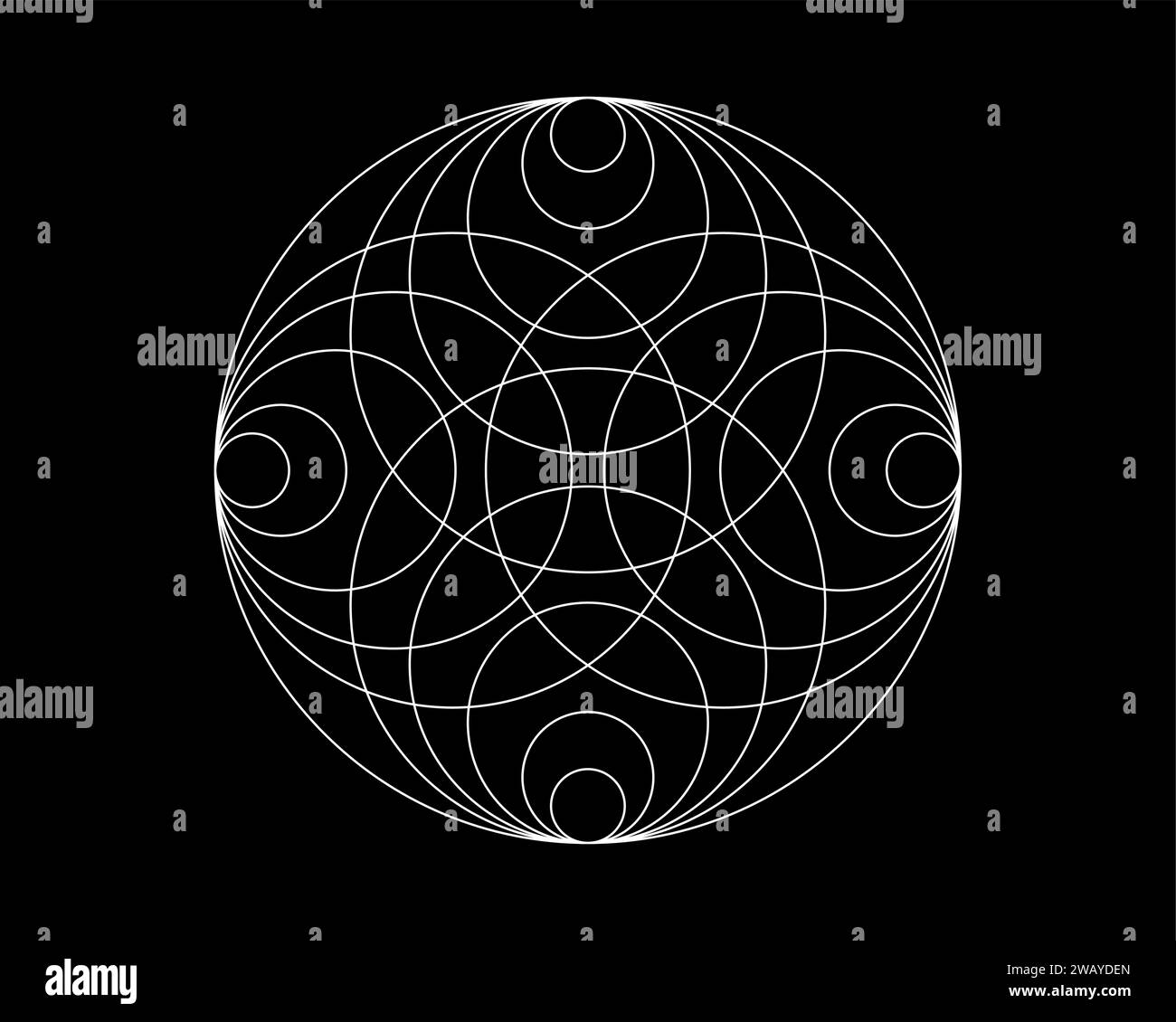 Sacred Mandala template to print and color. Round design element ...