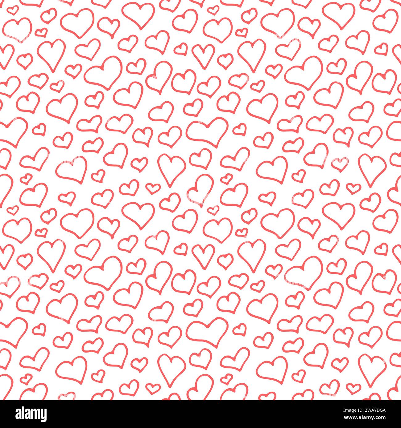 Scribble hearts pattern. Vector seamless background for Saint ...