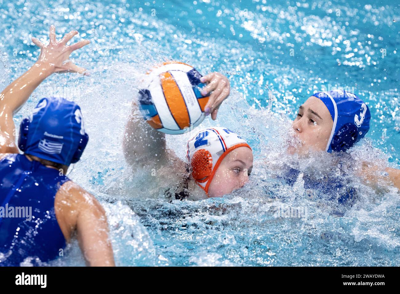 EINDHOVEN - Iris Wolves of the Dutch water polo team (f) in action ...