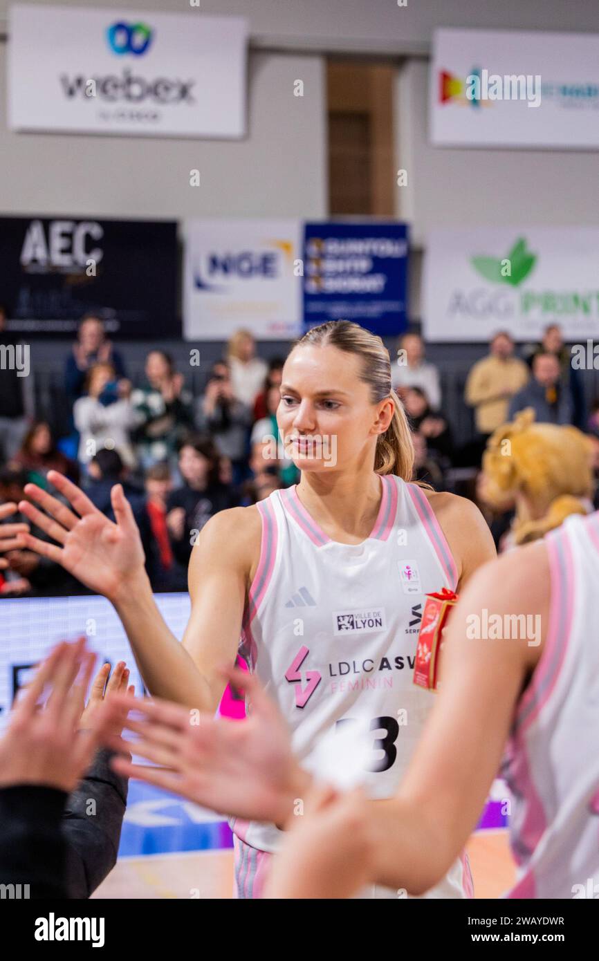Lyon, France. 07th Jan, 2024. Marine Johannes (23) from ASVEL in action ...