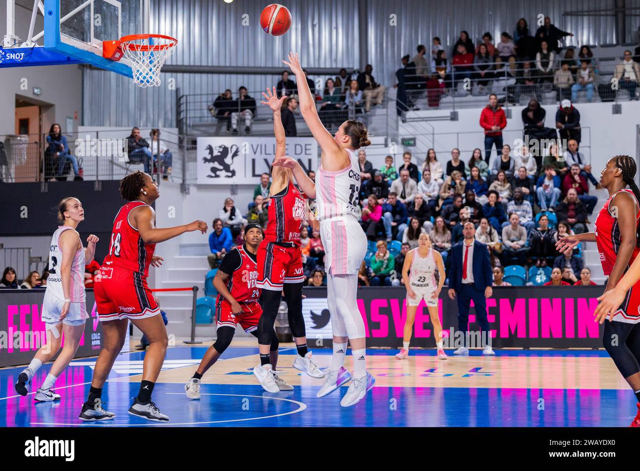 Lyon, France. 07th Jan, 2024. Alexia Chery (12) from ASVEL in action ...