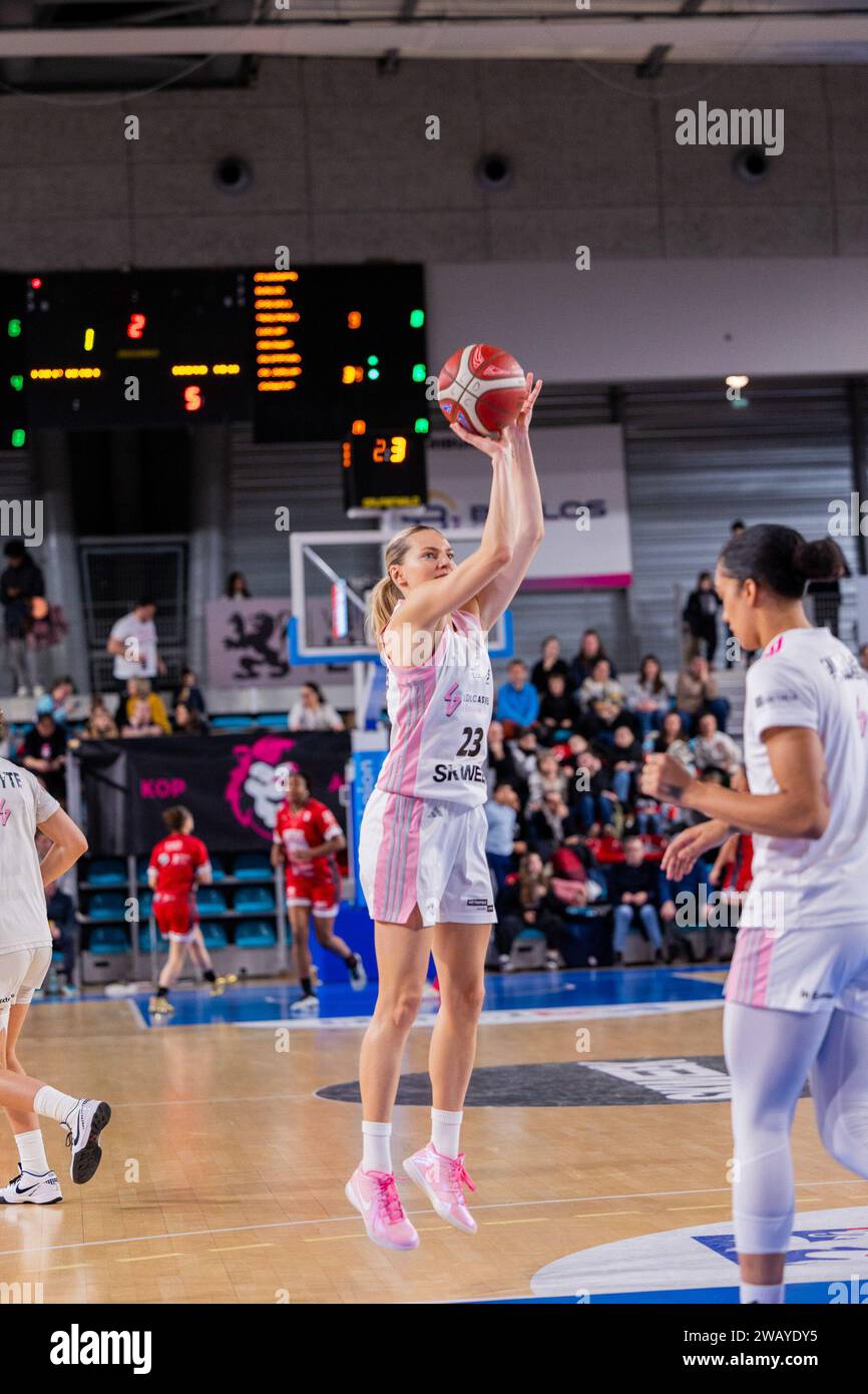 Lyon, France. 07th Jan, 2024. Marine Johannes (23) from ASVEL in action ...