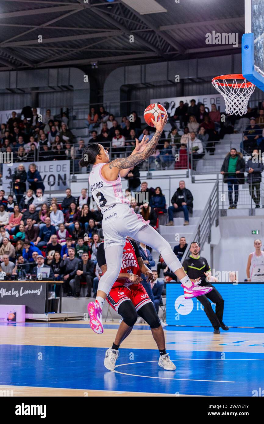 Lyon, France. 07th Jan, 2024. Gabby Williams (3) from ASVEL in action ...