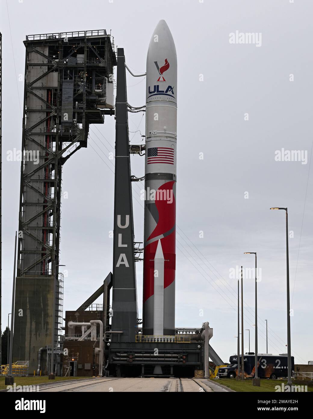 Cape Canaveral, Florida, USA. 07th Jan, 2024. A United Launch Alliance (ULA) Vulcan rocket is ...