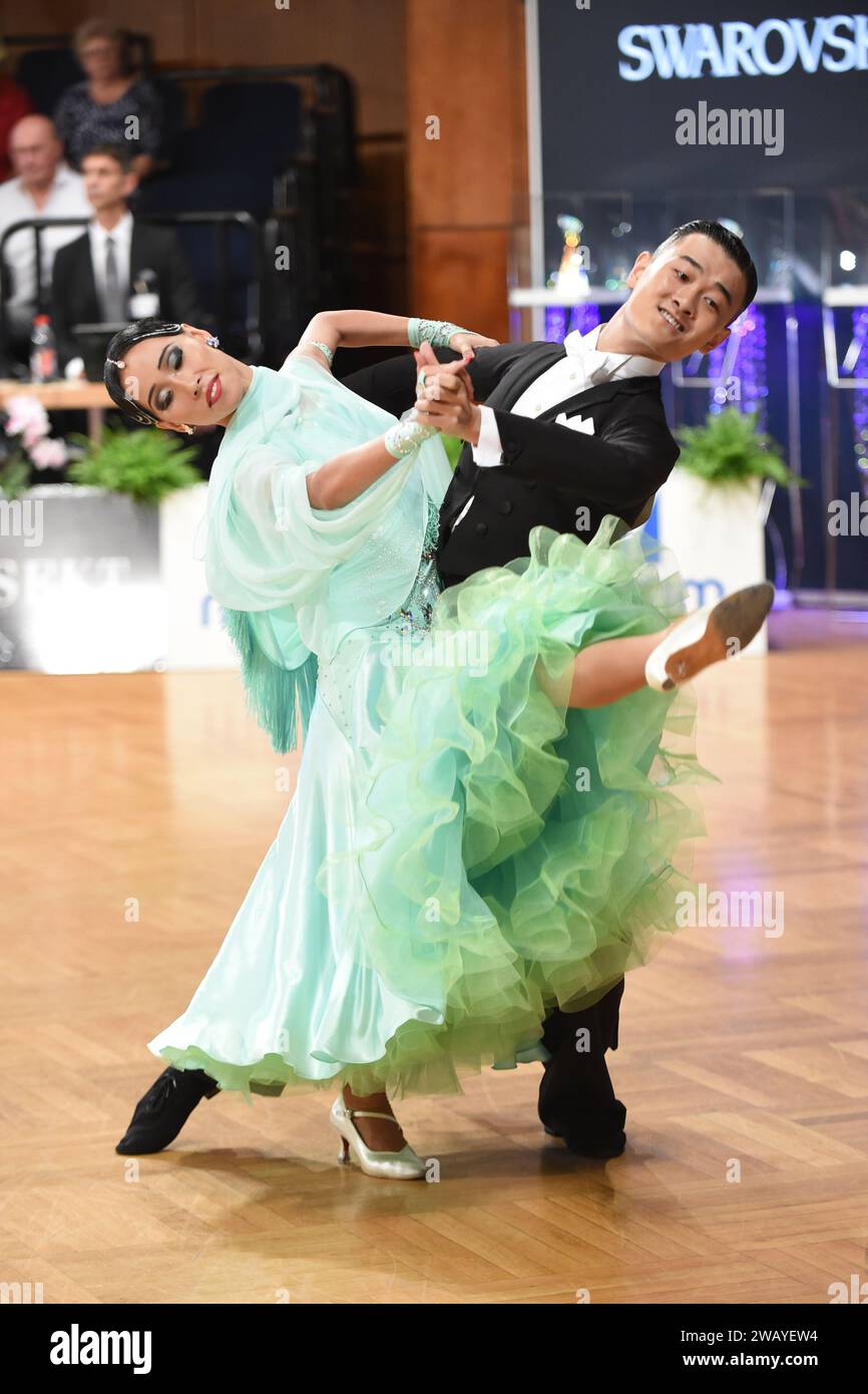 An unidentified dance couple in a dance pose during Grand Slam Standart ...