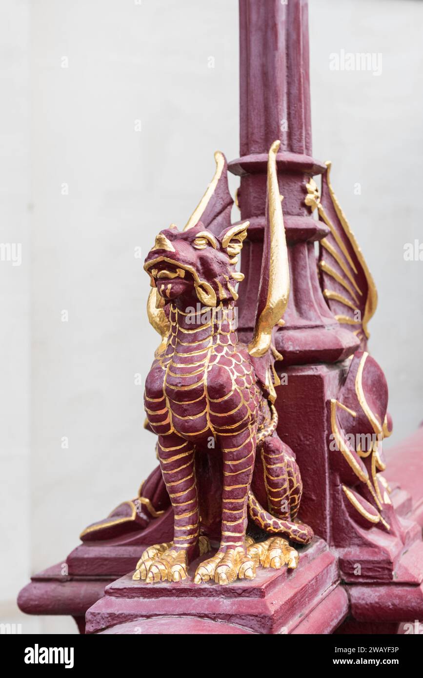 Purple painted and gilded dragon, part of the refurbished Victorian ...