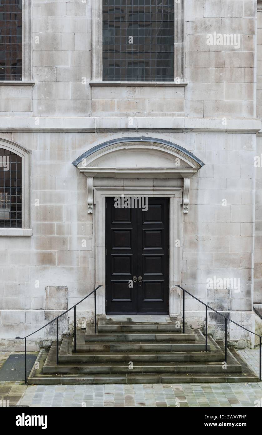 Door in the wall of Saint Andrew Church, Holborn, London Stock Photo ...