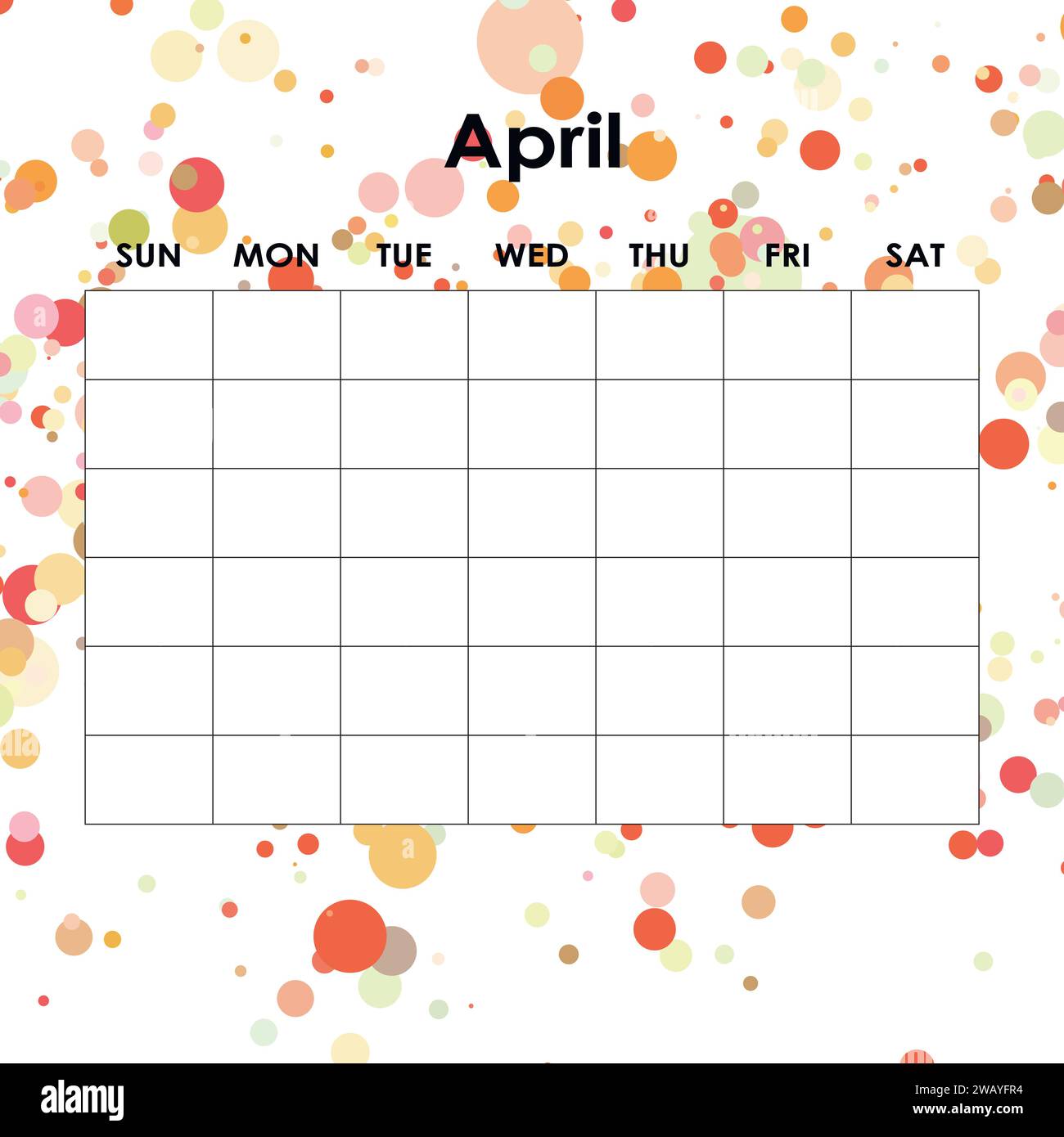 April. Calendar planner. Corporate week. Template layout, 12 months ...