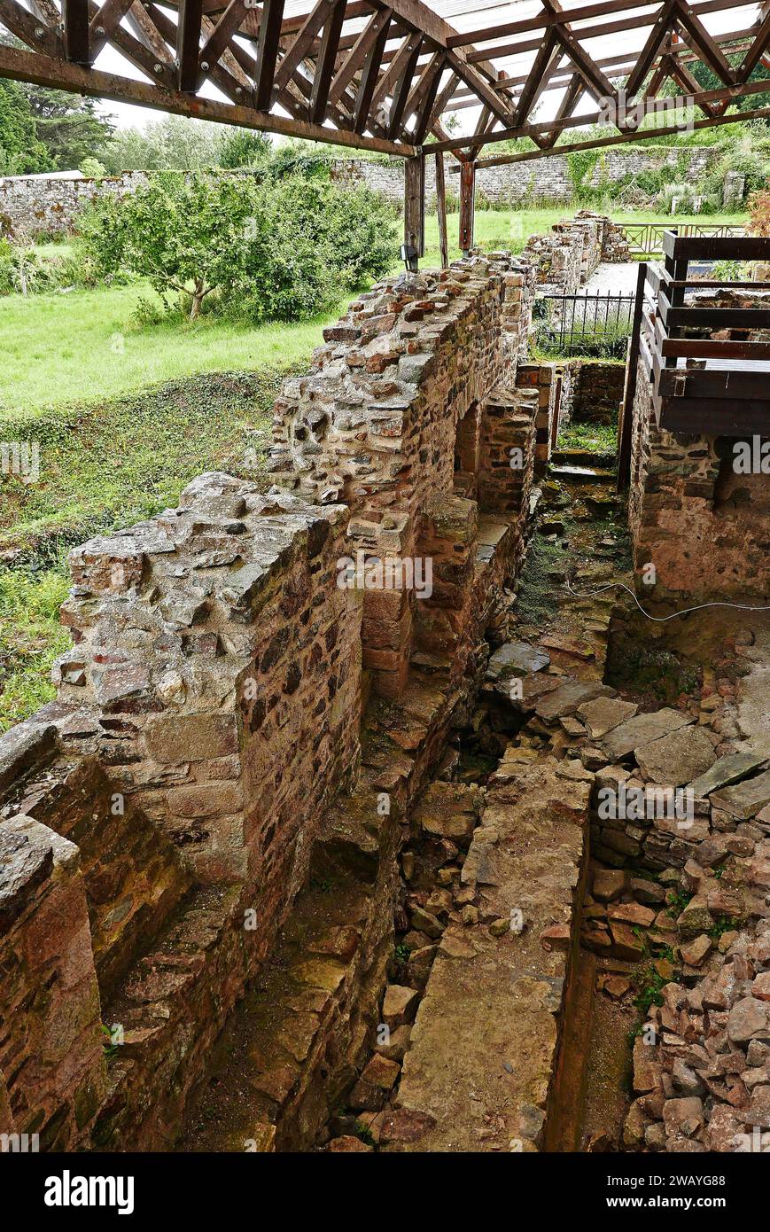 Medieval Landevennec Abbey, oratory, Finistere, Cornouaille, Bretagne ...