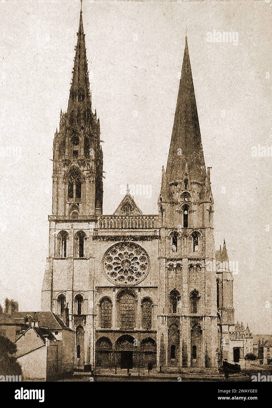 Chartres Cathedral, France in 1947 - The façade - Cathédrale de ...