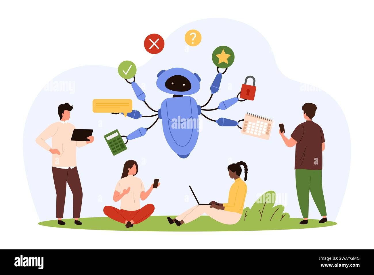 AI artificial intelligence to work on business achievement with ...