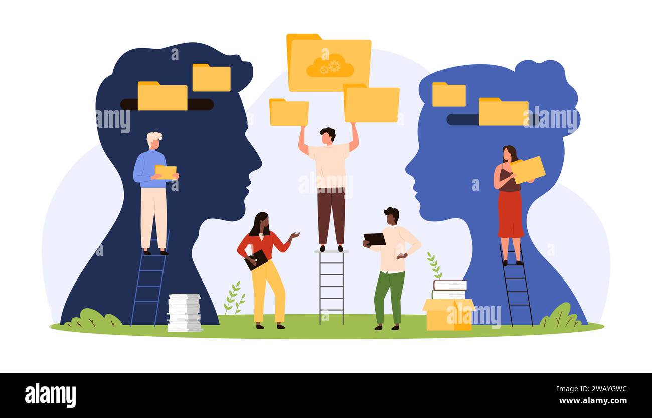 Two people holding files Stock Vector Images - Alamy