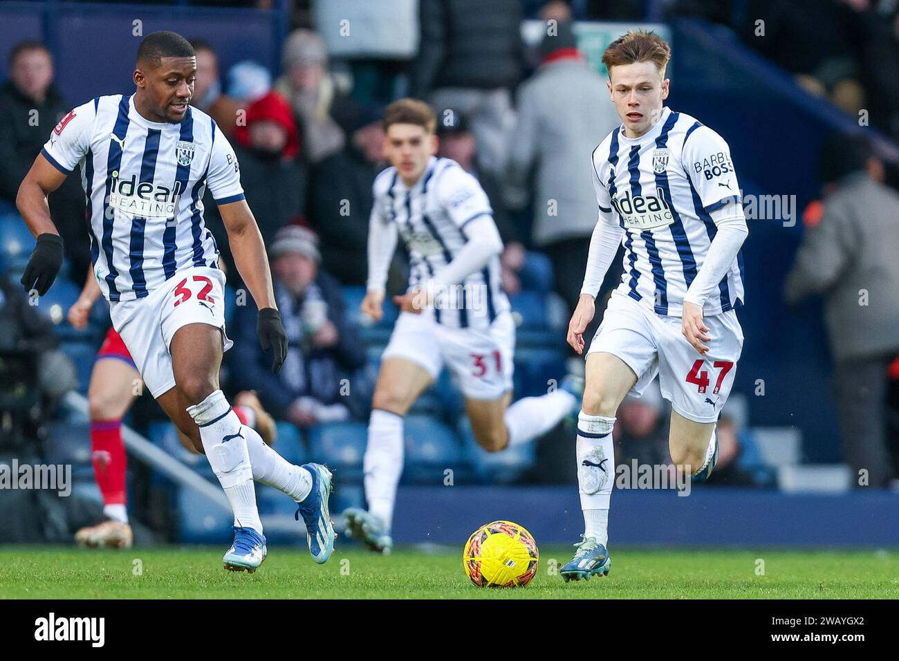 West Bromwich, UK. 07th Jan, 2024. West Bromwich Albion's Jovan Malcolm ...