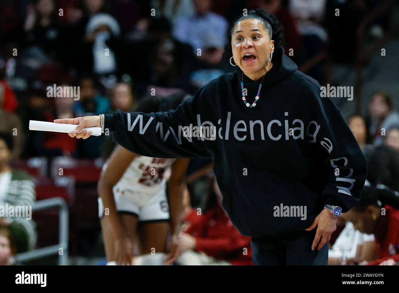 South Carolina head coach Dawn Staley directs her team against ...