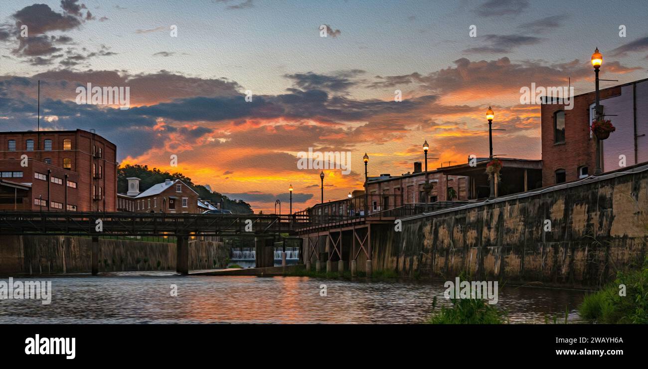 Prattville, Alabama, USA-August 30, 2023: Beautiful sunset over Autauga ...