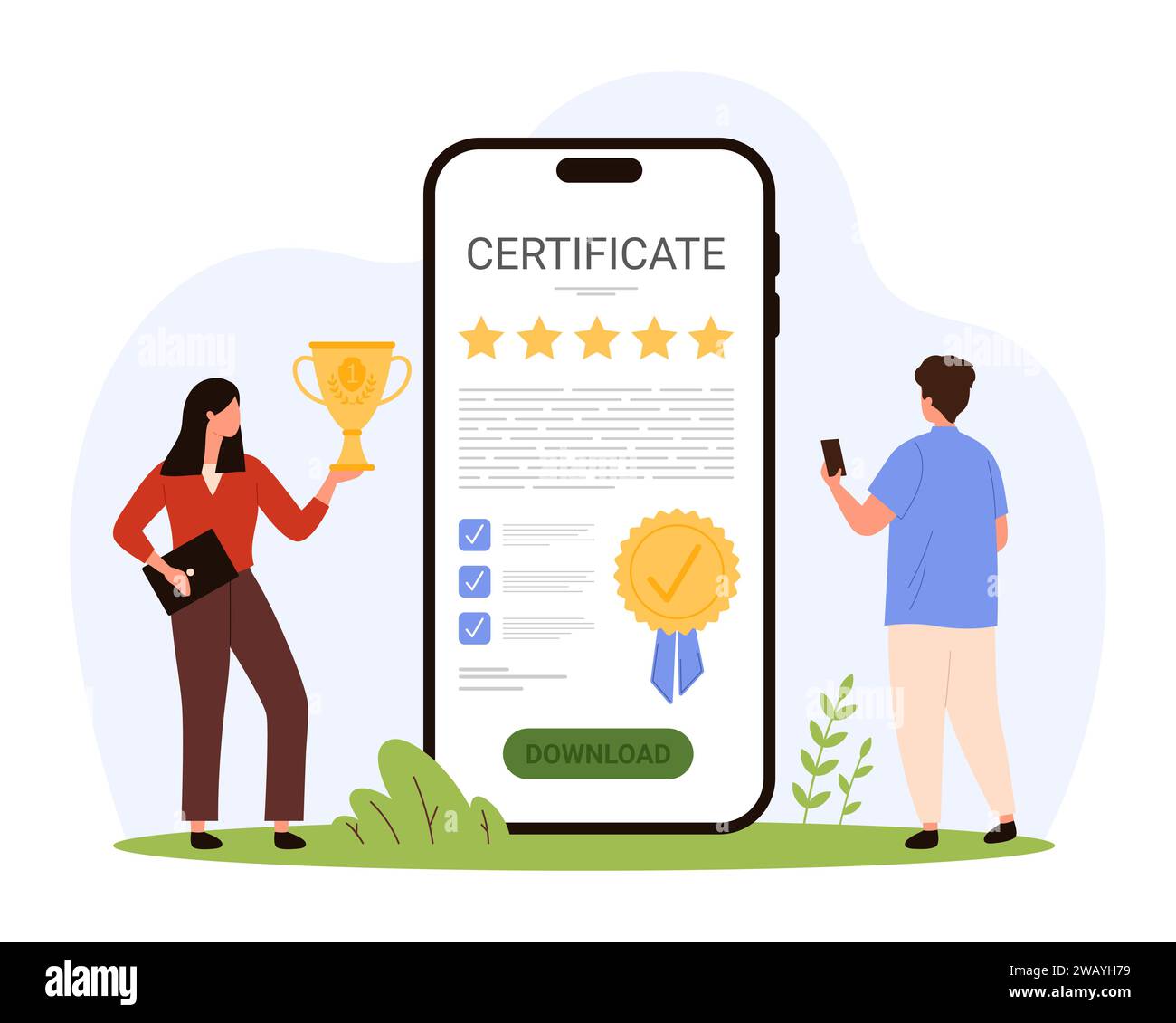 Certification of services, qualification and online products. Tiny ...