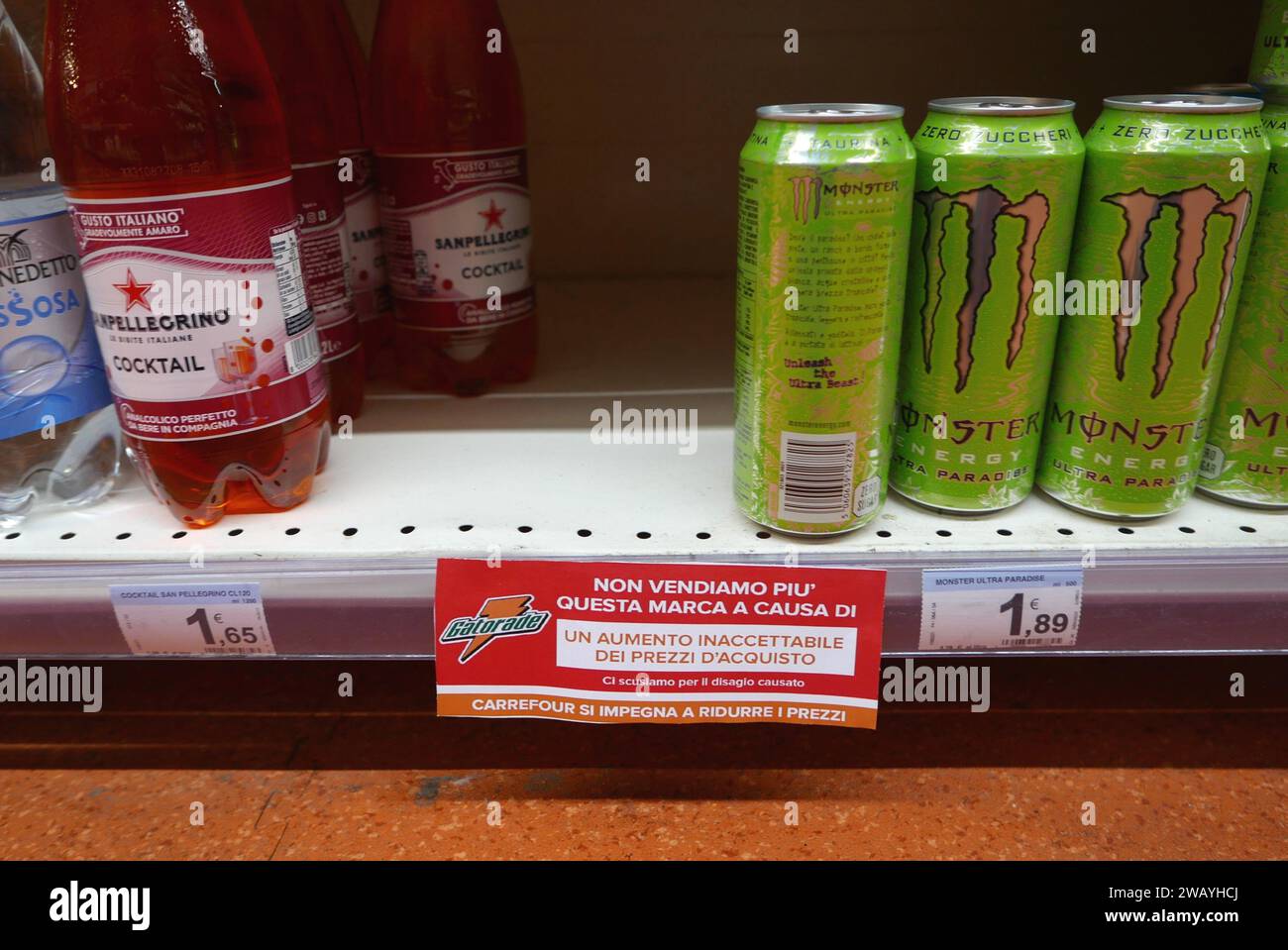 A note about a PepsiCo product seen in a Carrefour supermarket in Rome ...