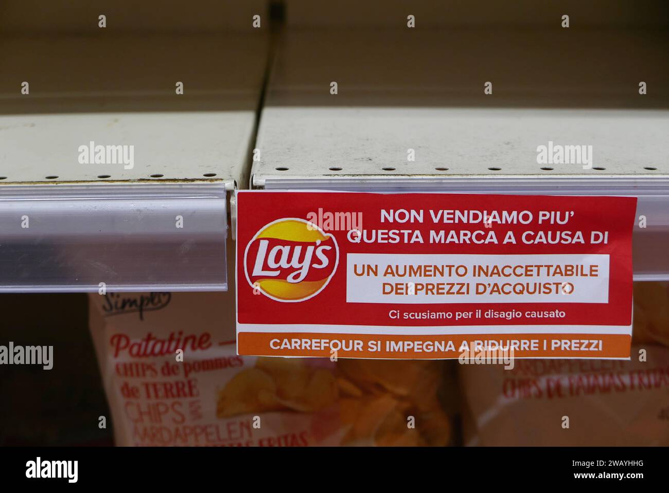 A note about a PepsiCo product seen in a Carrefour supermarket in Rome ...