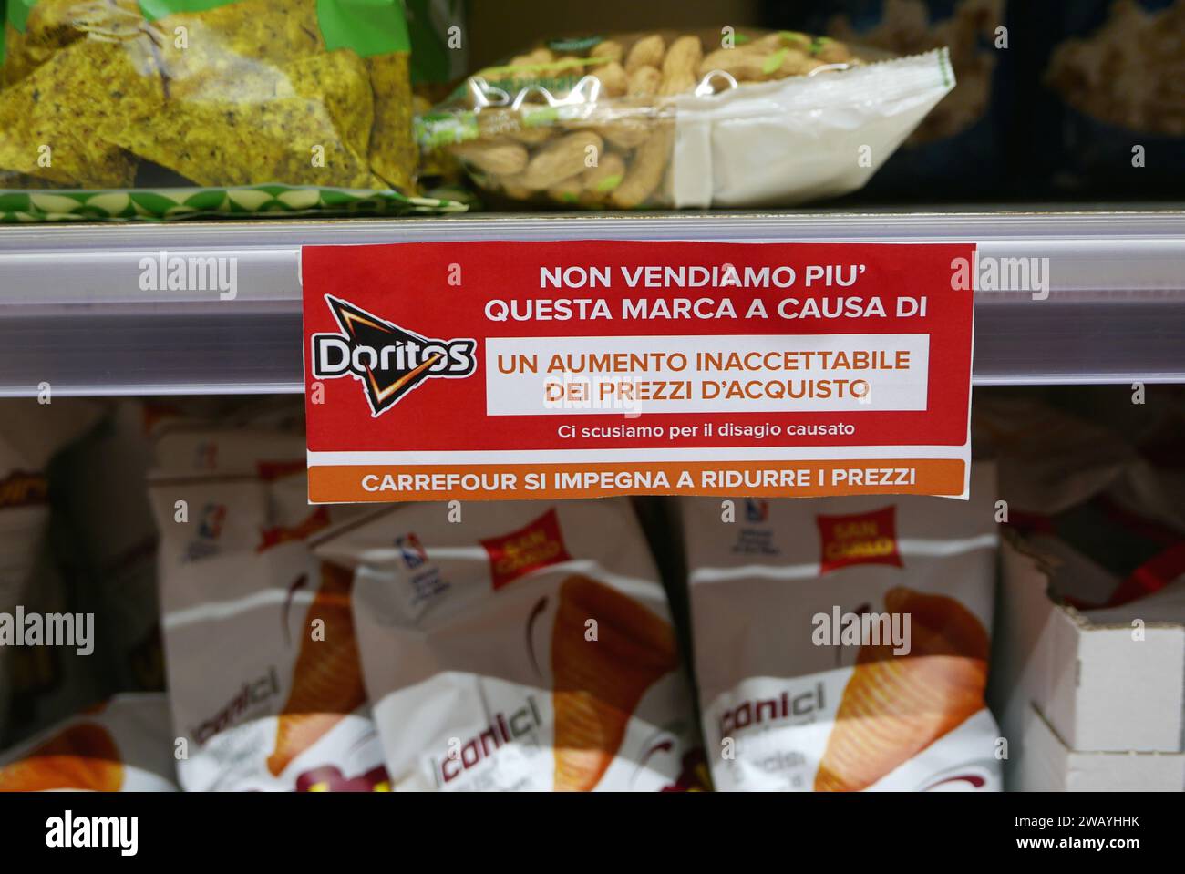 A note about a PepsiCo product seen in a Carrefour supermarket in Rome ...