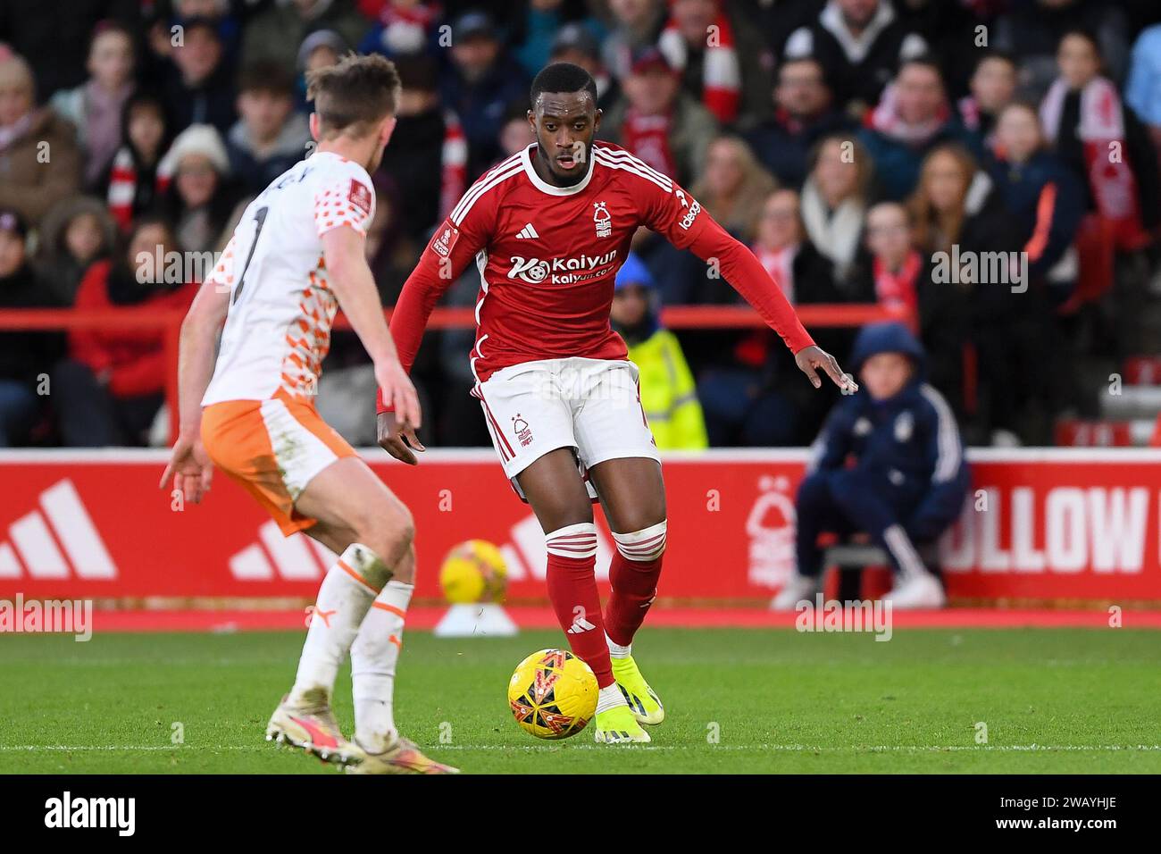Nottingham on Sunday 7th January 2024. Callum Hudson-Odoi of Nottingham ...