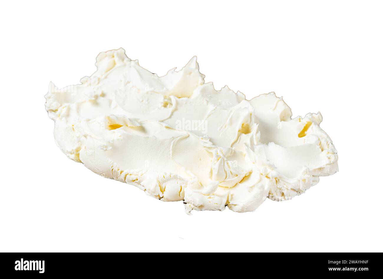 Mascarpone italian Cream cheese. Isolated on white background, top view ...