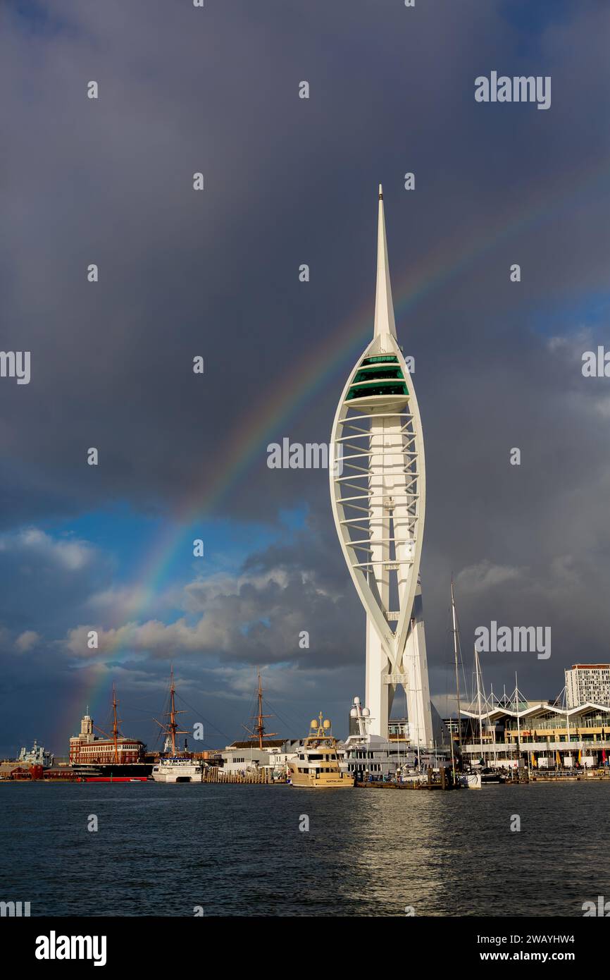Spinnaker tower in Portsmouth looking splendid in direct sunlight with ...
