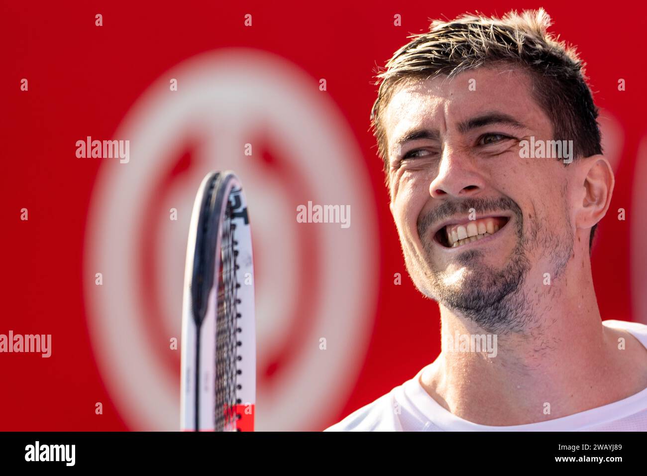 Sebastian OFNER (AUT) reacts during ATP 250 Bank of China Hong Kong ...