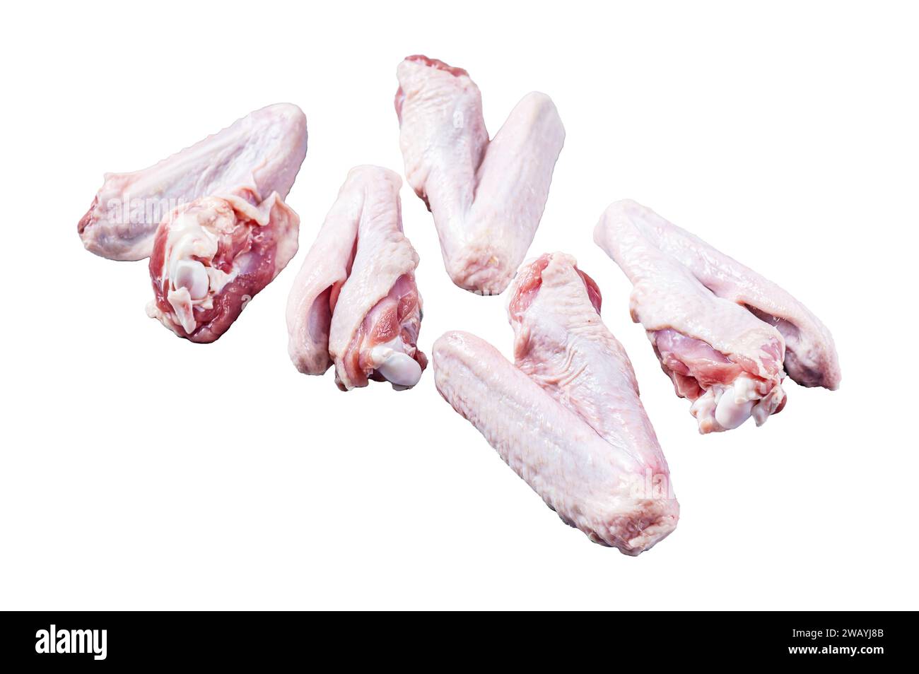 Fresh raw duck wings Isolated on white background, top view Stock Photo ...