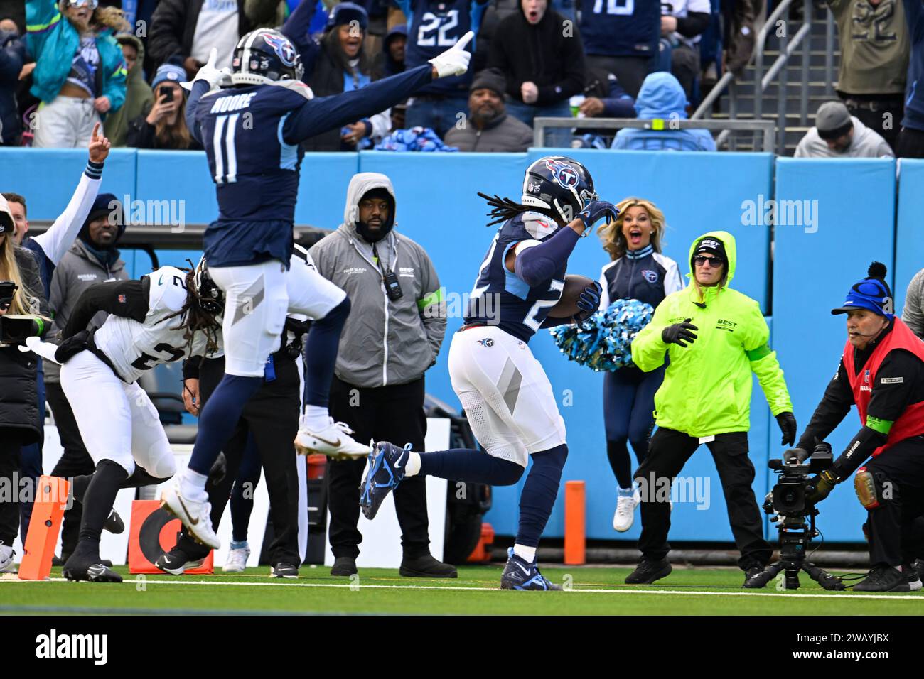 Tennessee Titans wide receiver Chris Moore (11) celebrates as Tennessee ...