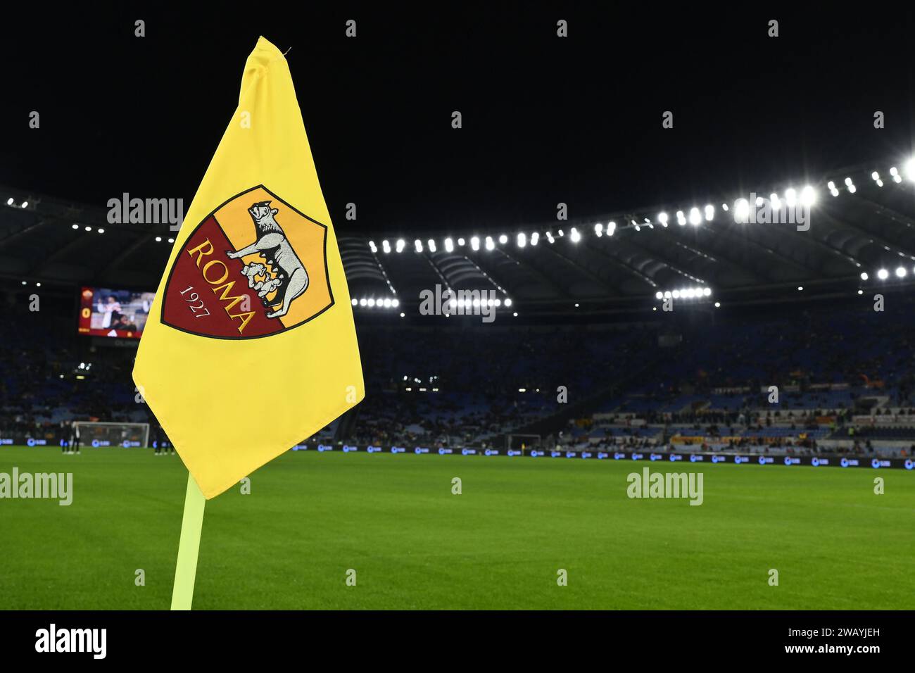 Rome, Italy. 07th Jan, 2024. A.S. Roma corner flag during the 19th day ...