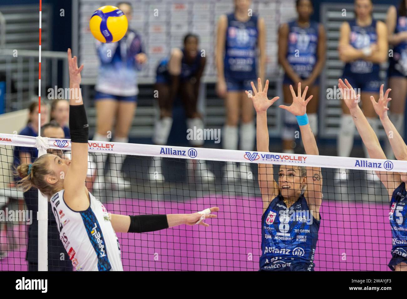 Milan, Italy. 07th Jan, 2024. Giulia Angelina (Itas Trentino) during ...