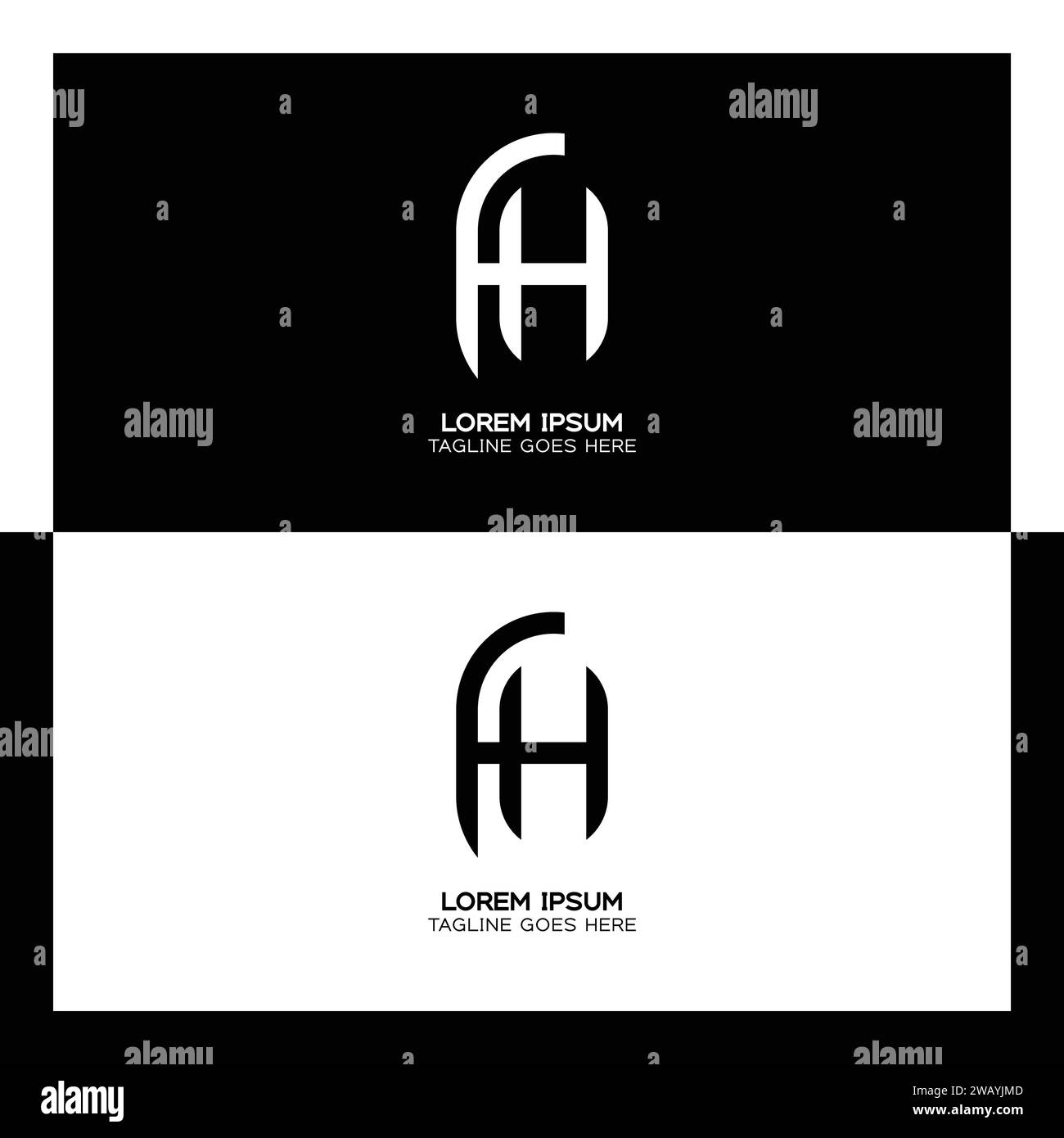 FH initial letters linked elegant logo. letter F and H pattern design ...