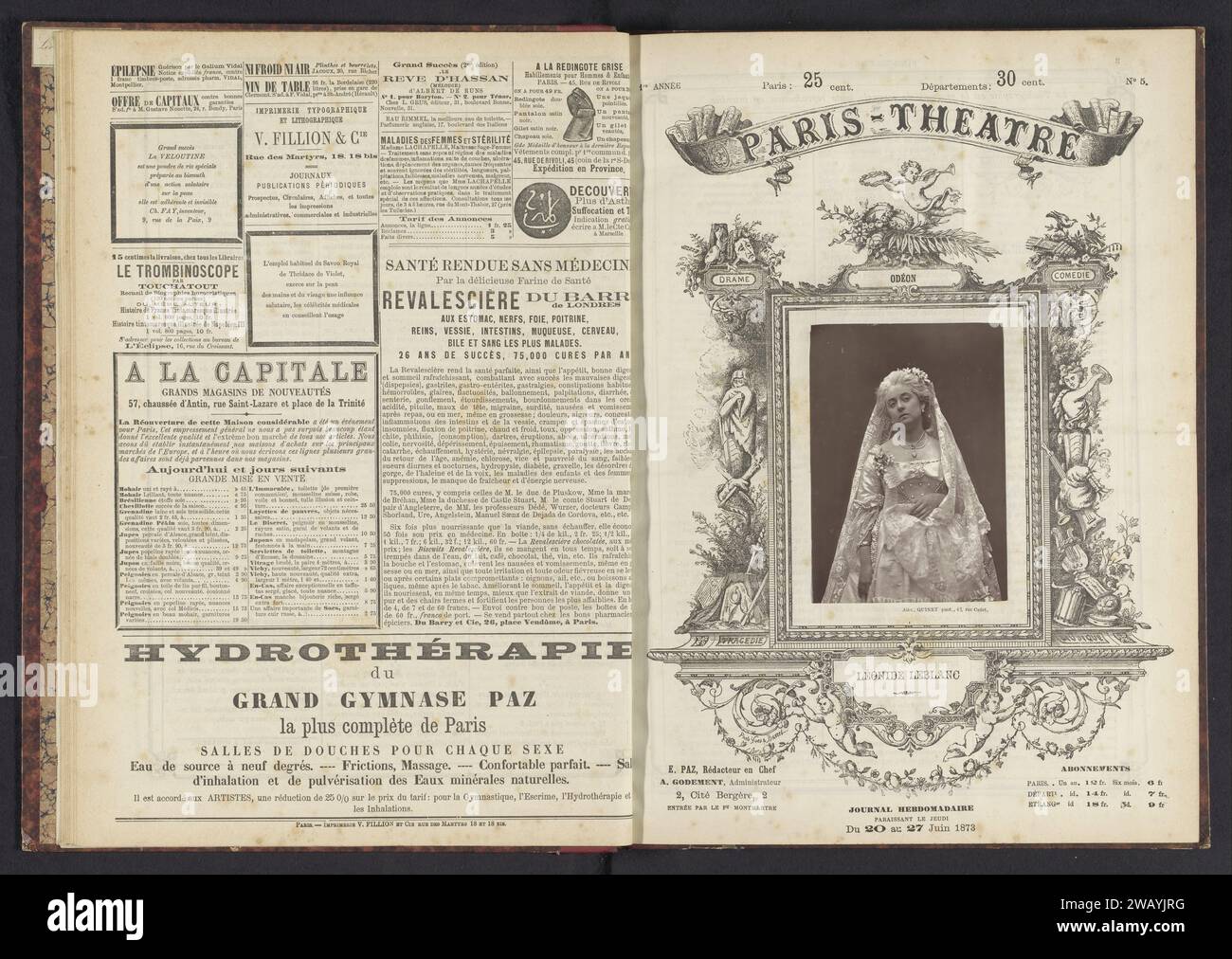 Portret van Léonide Leblanc, c. 1868 - before 1873 photomechanical ...
