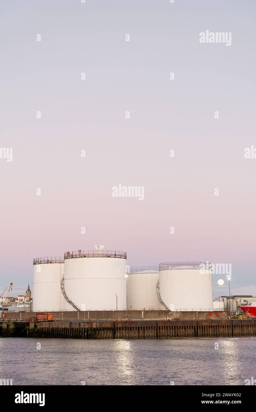 Oil storage at the port of Aberdeen harbour Stock Photo - Alamy