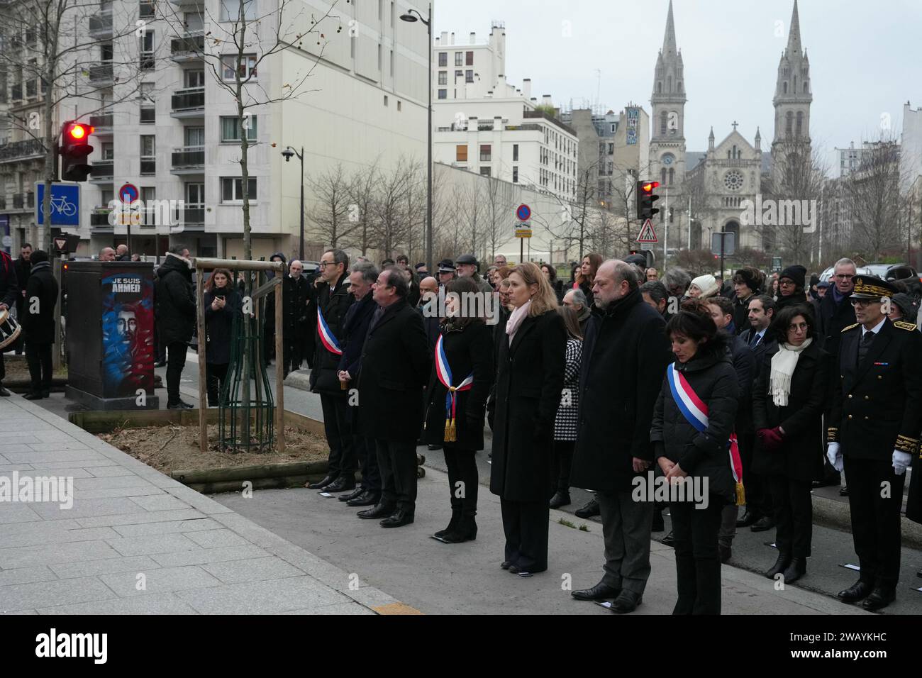 Paris, France. 07th Jan, 2024. (From 3rd L) Former French president ...