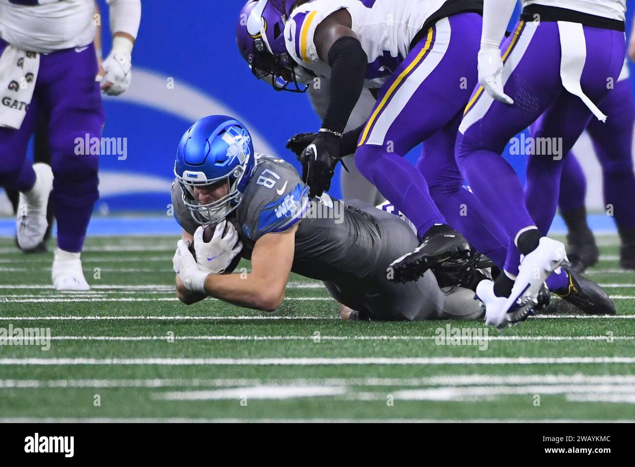 DETROIT, MI - JANUARY 07: Detroit Lions tight end (87) Sam LaPorta in ...