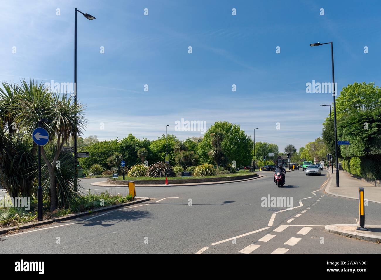 UK, England, London, Ealing, Roundabout Junction on Madeley Road and ...