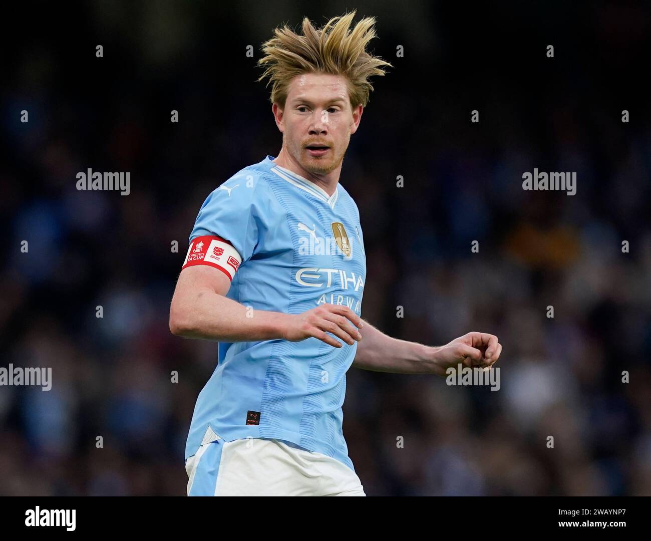 MANCHESTER, UK. 7th Jan, 2024. Kevin De Bruyne of Manchester City ...